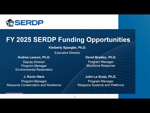 SERDP FY 2025 Funding Opportunities