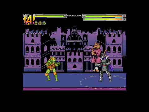 Michelangelo, Donatello, Raphael, Leonardo vs Splinter & Shredder || mugen 1.1