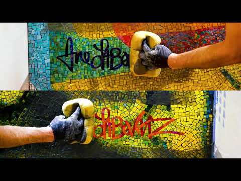 Installation of "Happy Travels!" and "Bon Voyage!" mosaic works at MSP Airport