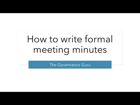 How to write FORMAL meeting minutes