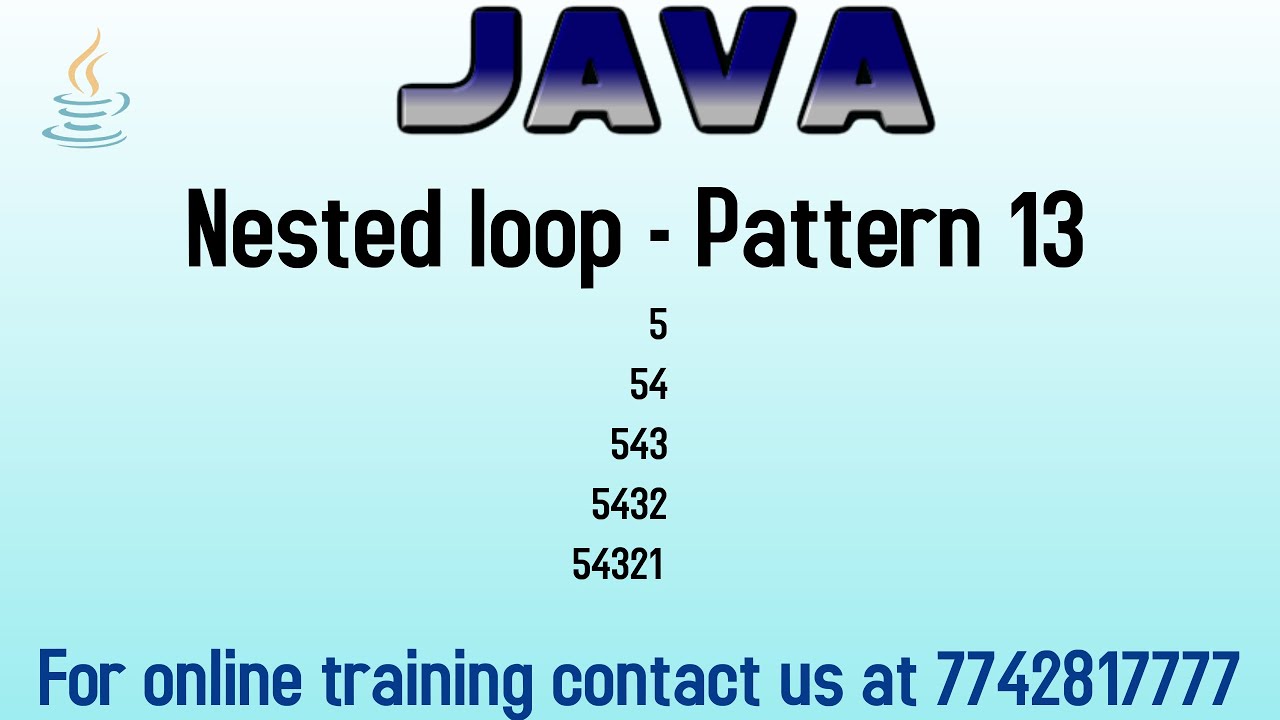 Pattern program in java | Pattern with space in java