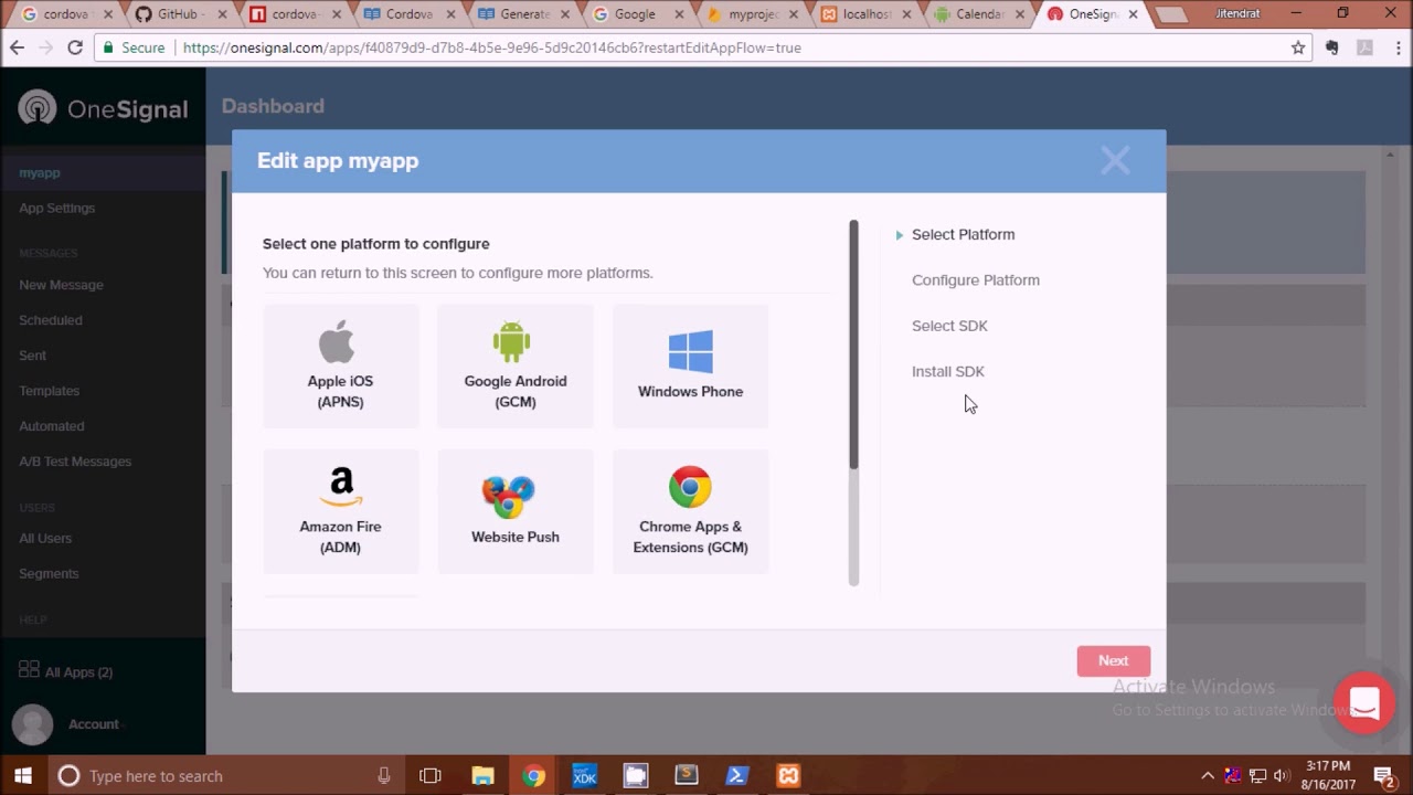 Learn to integrate iOS Android Push notification using Firebase and OneSignal