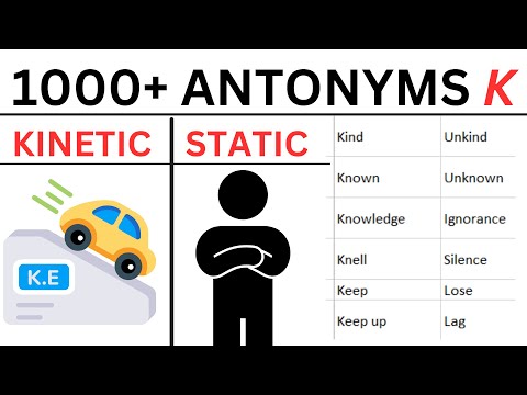 ANTONYMS/ OPPOSITE WORDS WITH K #oppositewords