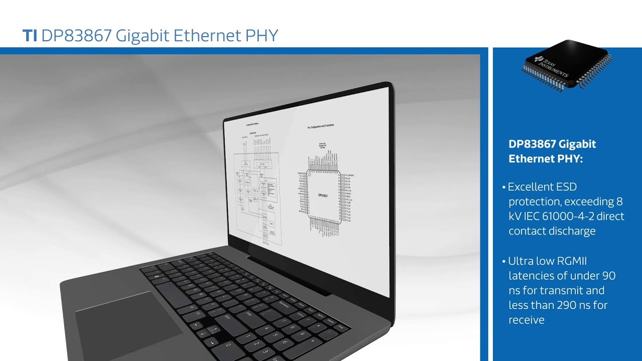 New at Mouser – Texas Instruments DP83867E/IS/CS/IR/CR Gigabit Ethernet PHY