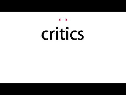 How to pronounce critics - Vocab Today