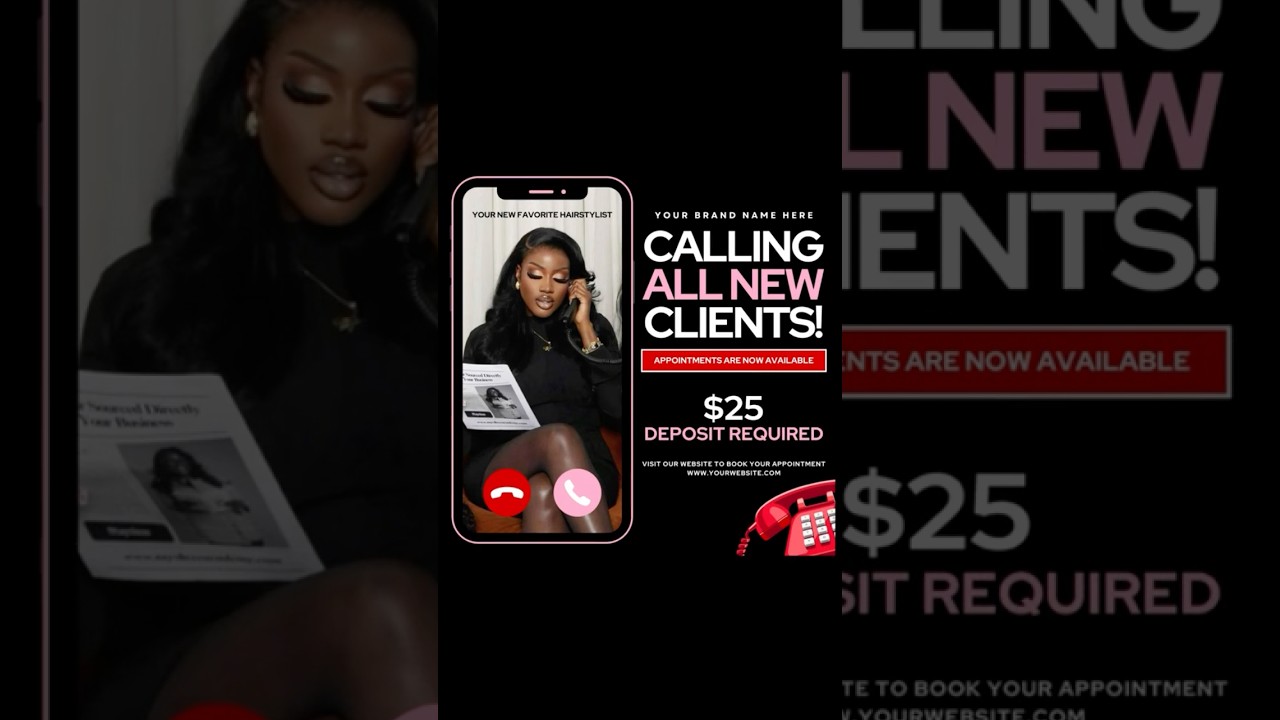 Calling New Clients Flyer Premade Canva Template | Canva Tutorial | Canva Pre-Made Template