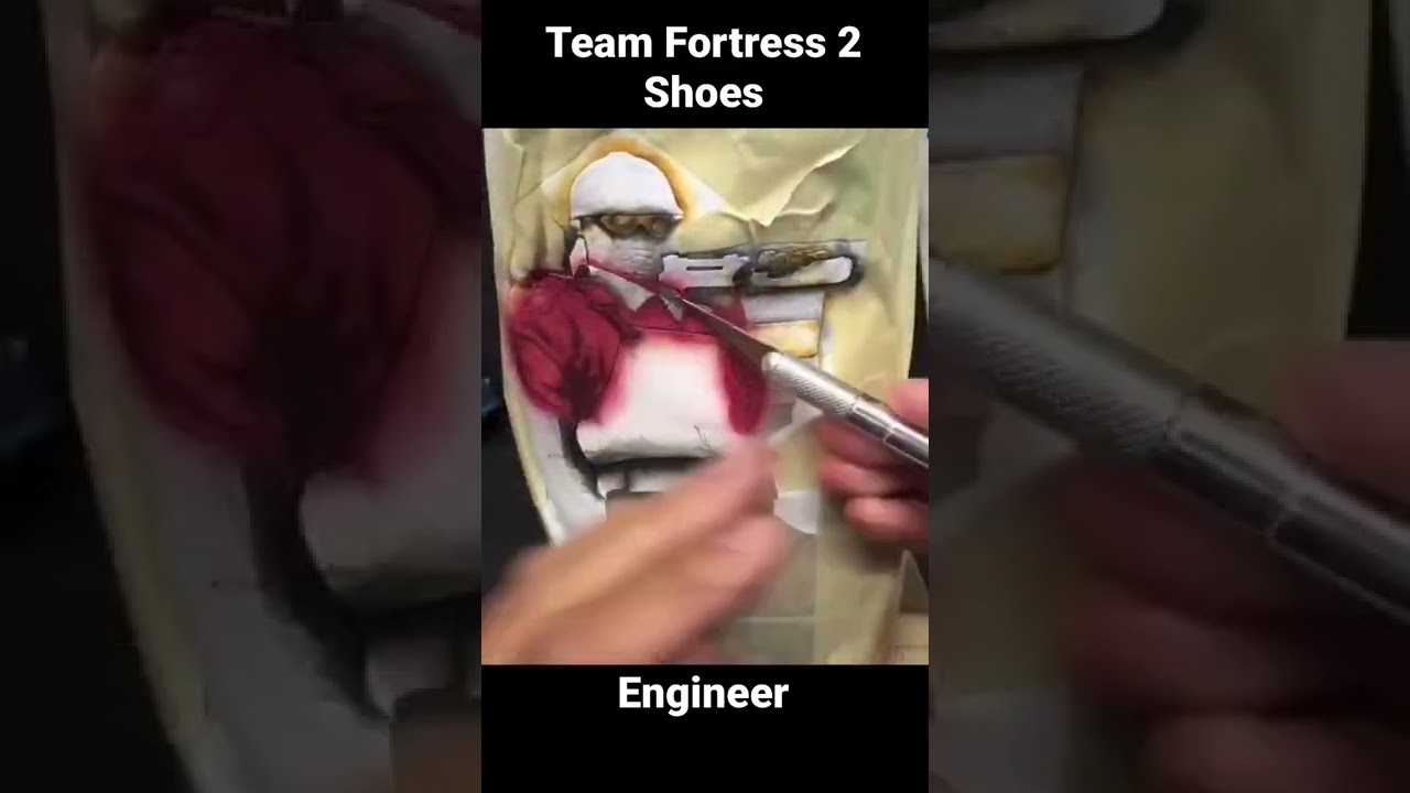 Painting the Engineers on these Team Fortress 2 Shoes!