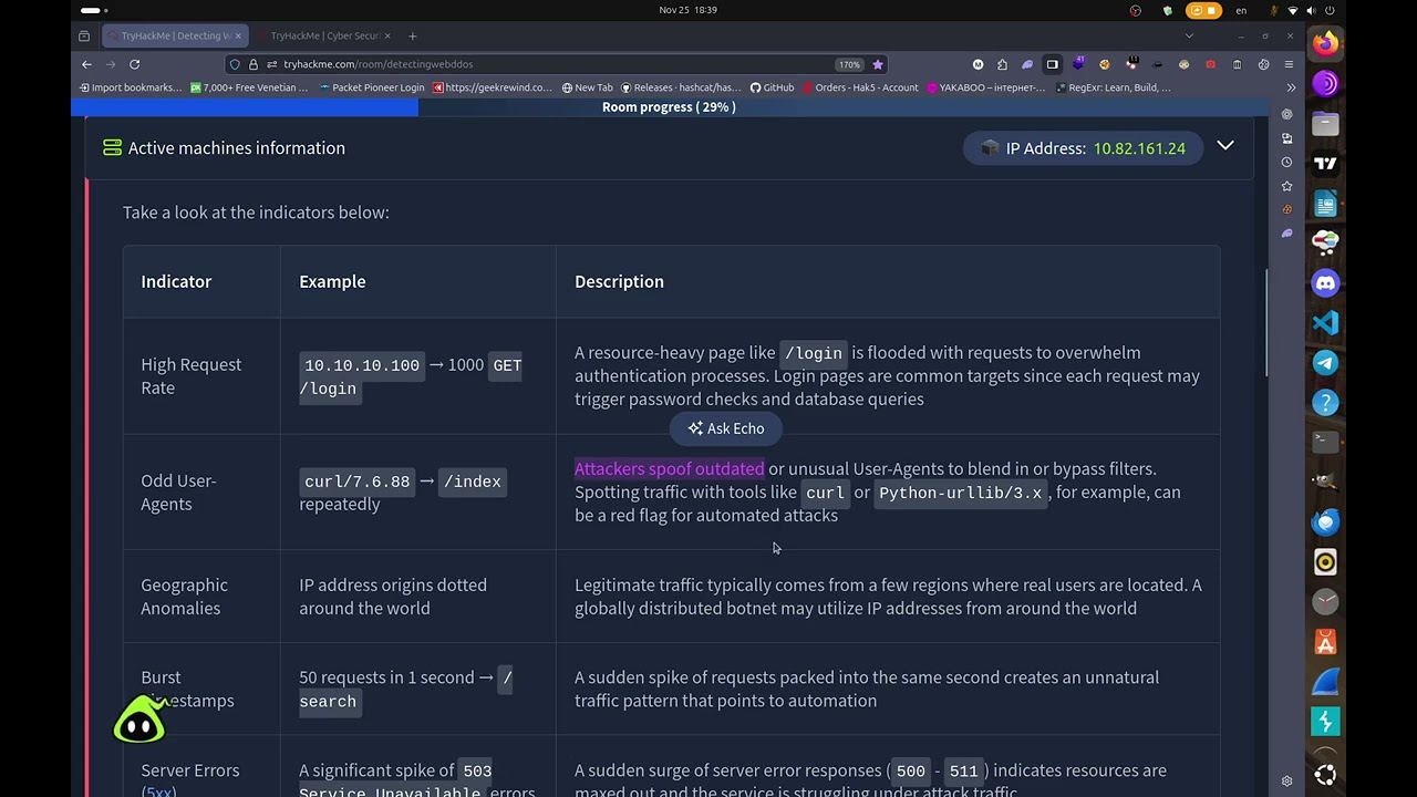 Detecting Web DDoS TryHackMe WalkThrough