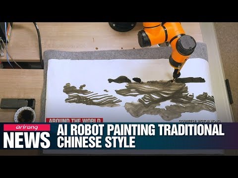 AI Robot paints its own moonscapes in traditional Chinese style