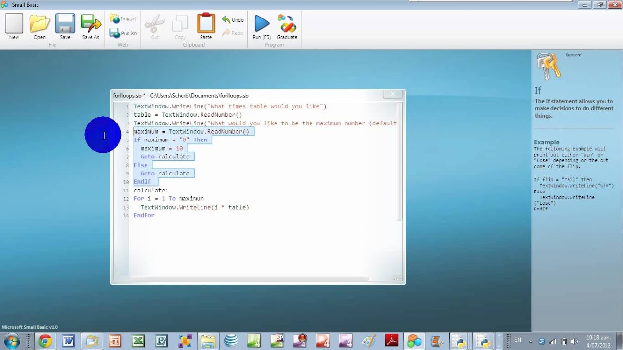 Small Basic Tutorial 3 - Beginner Level - For Loops 101