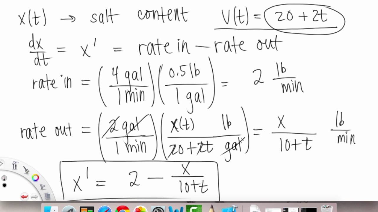 Mixing Problems   Example 2 | Differential Equations | Griti