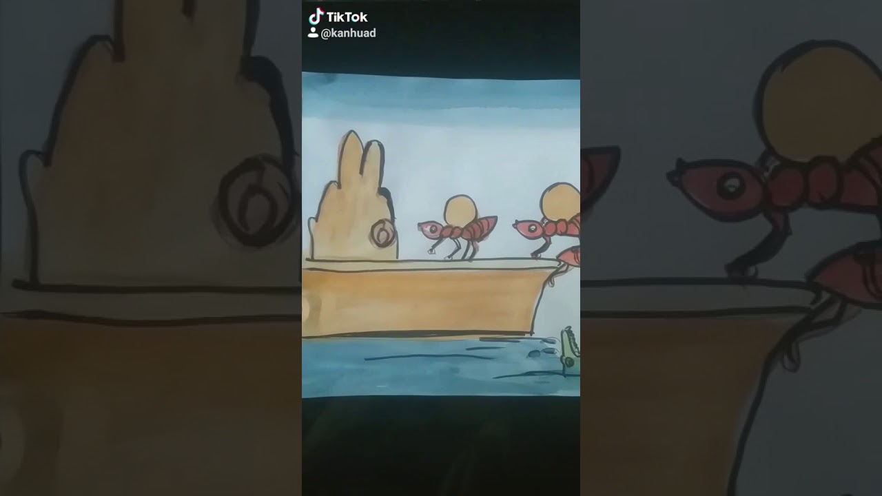 Ant animation on paper