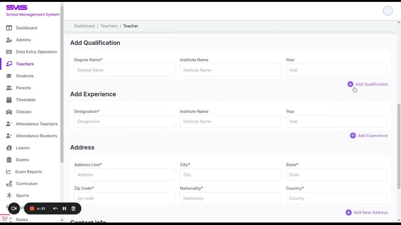 School Management System Demo video