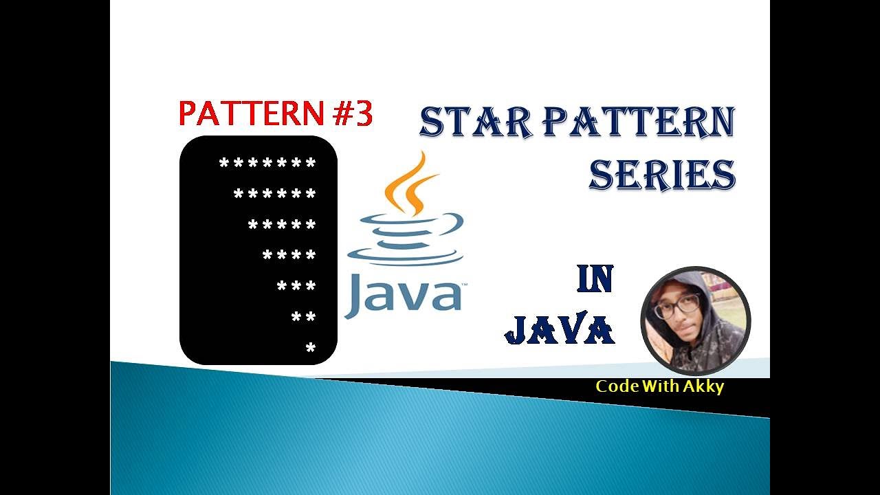 Star pattern program 3 |  [How to print half inverted pyramid in Java]