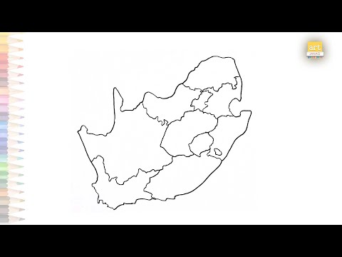 Map of South Africa With States | How to draw South Africa map step by step | Map drawing tutorials