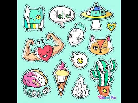 Coloring Fun By Number - Twelve Stickers Cartoon Pack PNG Pics