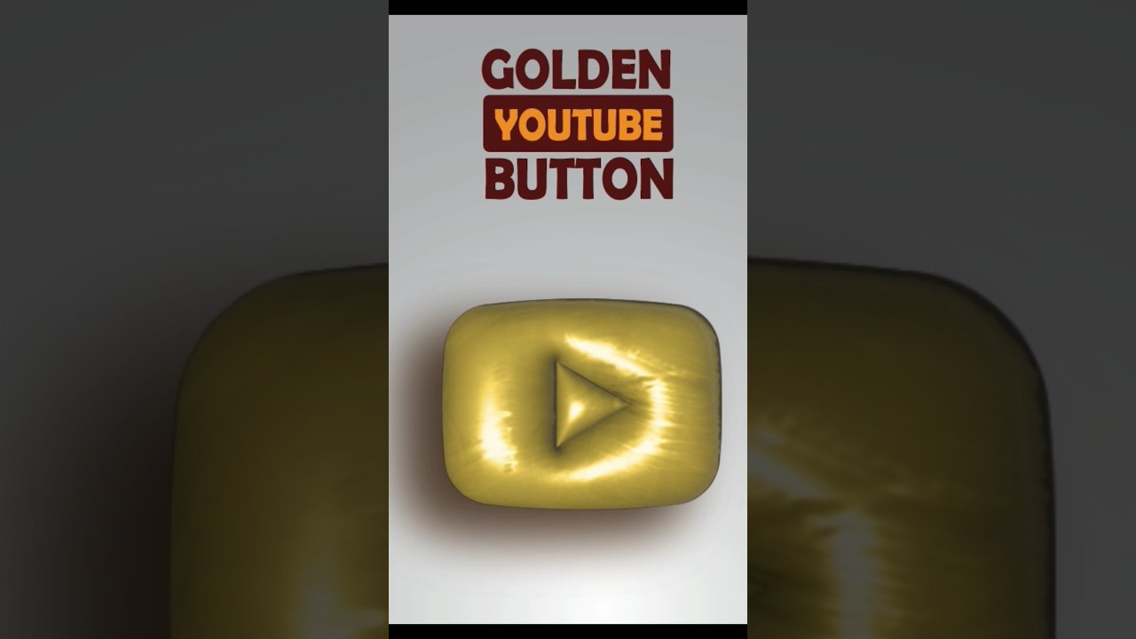Youtube golden 3d button design #illustrator #3d #tutorial