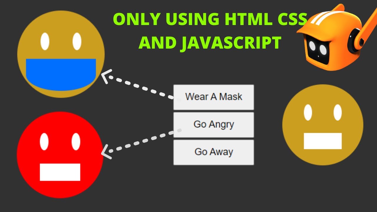 Make an actionable Emoji using CSS and make him do actions using JavaScript | Emoji using HTML CSS