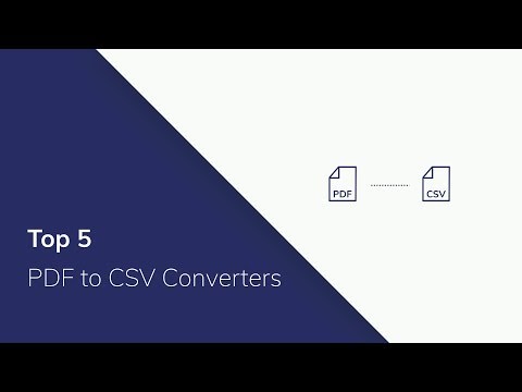 Top 5 PDF to CSV Converters 2019