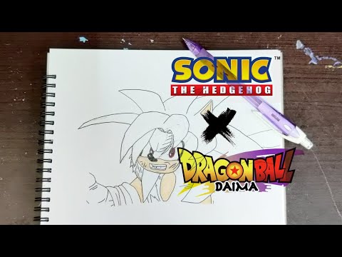 Fusing Modern Sonic & SSJ4 Adult Daima Goku | Sonic & Dragon Ball Daima Fusion