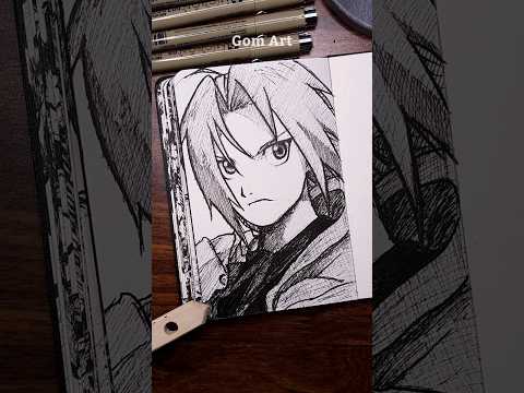 [ASMR] Drawing Edward Elric ⚙️ - FULLMETAL ALCHEMIST #satisfying #asmr #anime