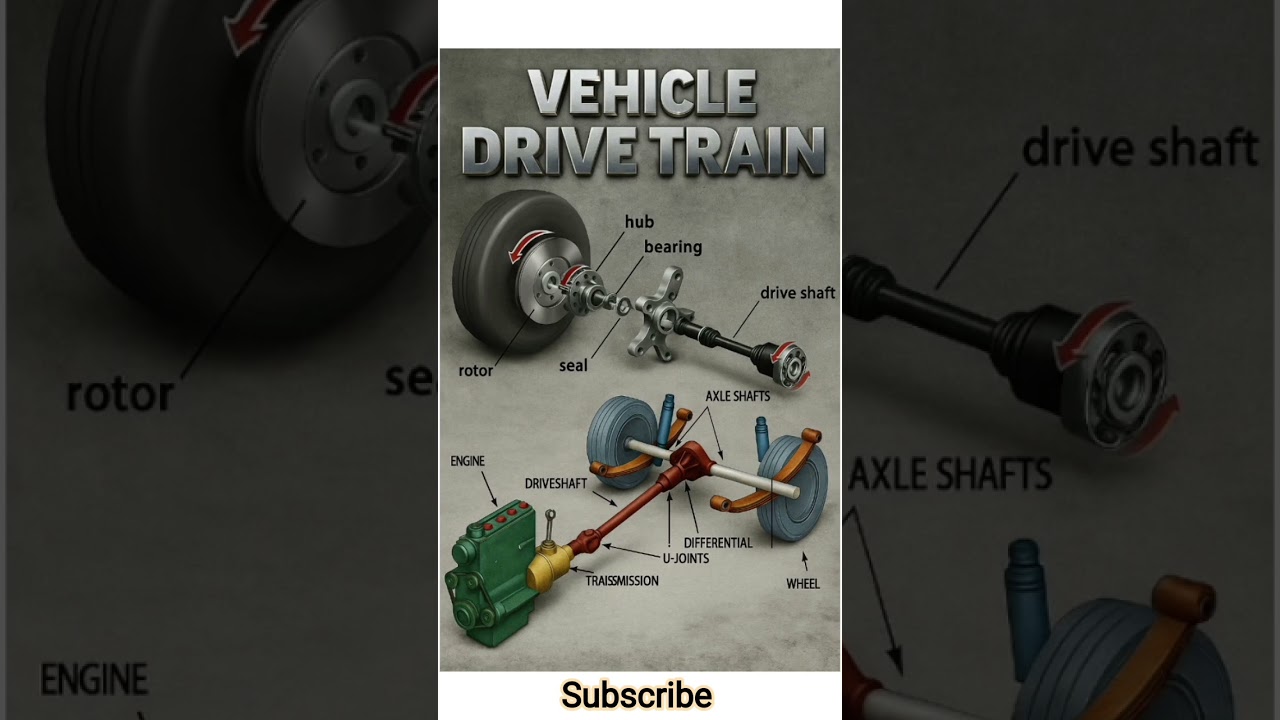 Vehicle Drive Train Explained | Car Drivetrain Parts & Functions (Transmission, Driveshaft)
