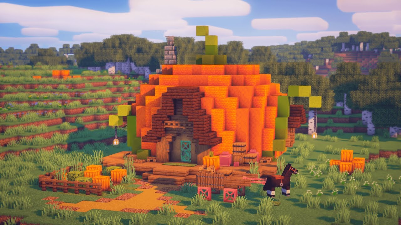 Minecraft | How to build a Pumpkin House - Minecraft Builders