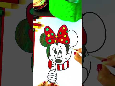 How to color a mouse | Minnie | Easy coloring | For kids aged 5 to 6 | Learn Spanish with my puppet!