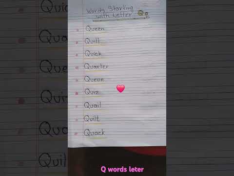 Q Letter words in English/words starting with letter word