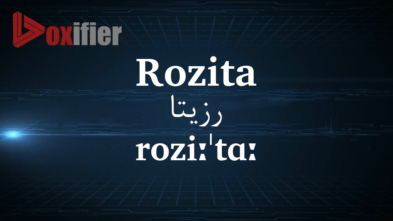 How to Pronunce Rozita (رزیتا) in Persian (Farsi) - Voxifier.com