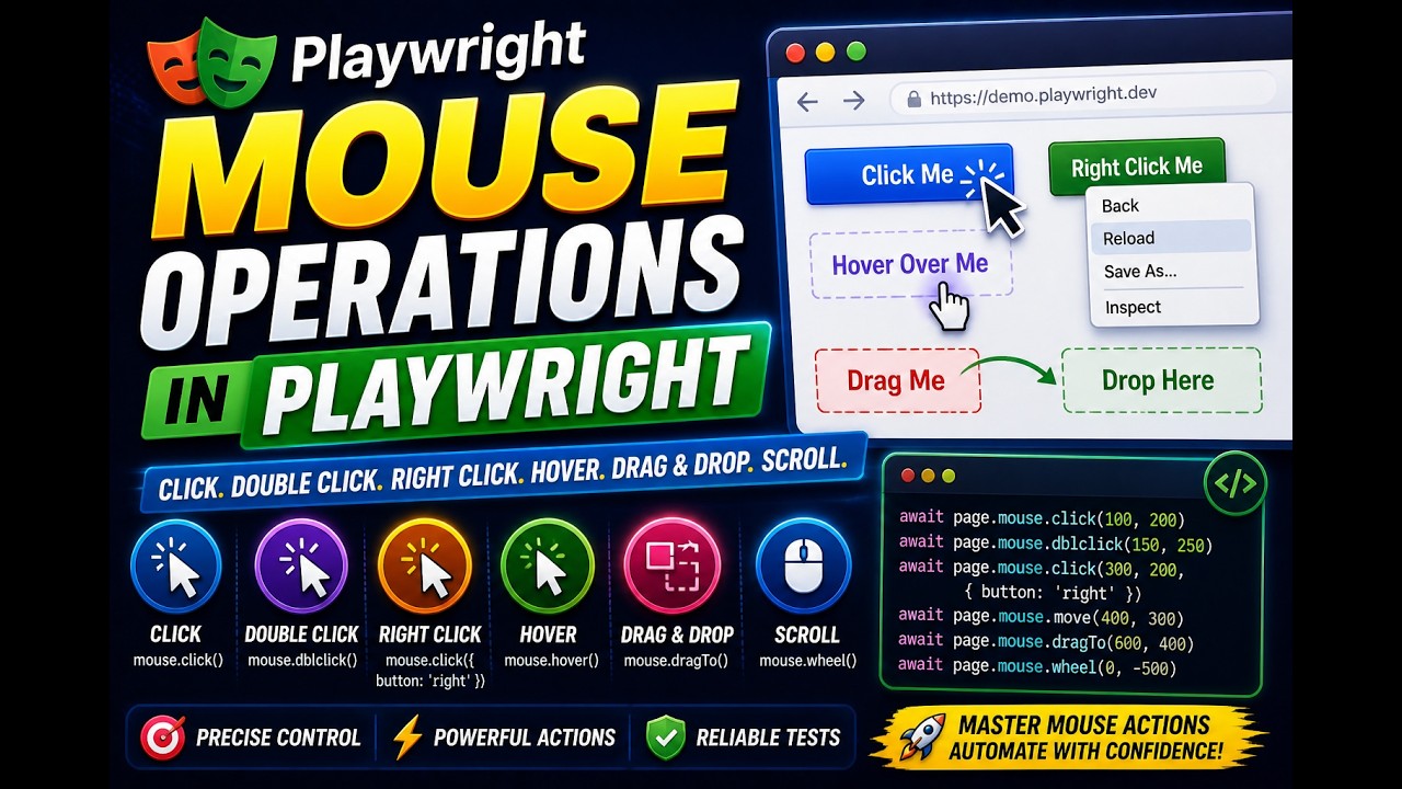 Playwright Tutorial 7 : Mouse Operations in Playwright