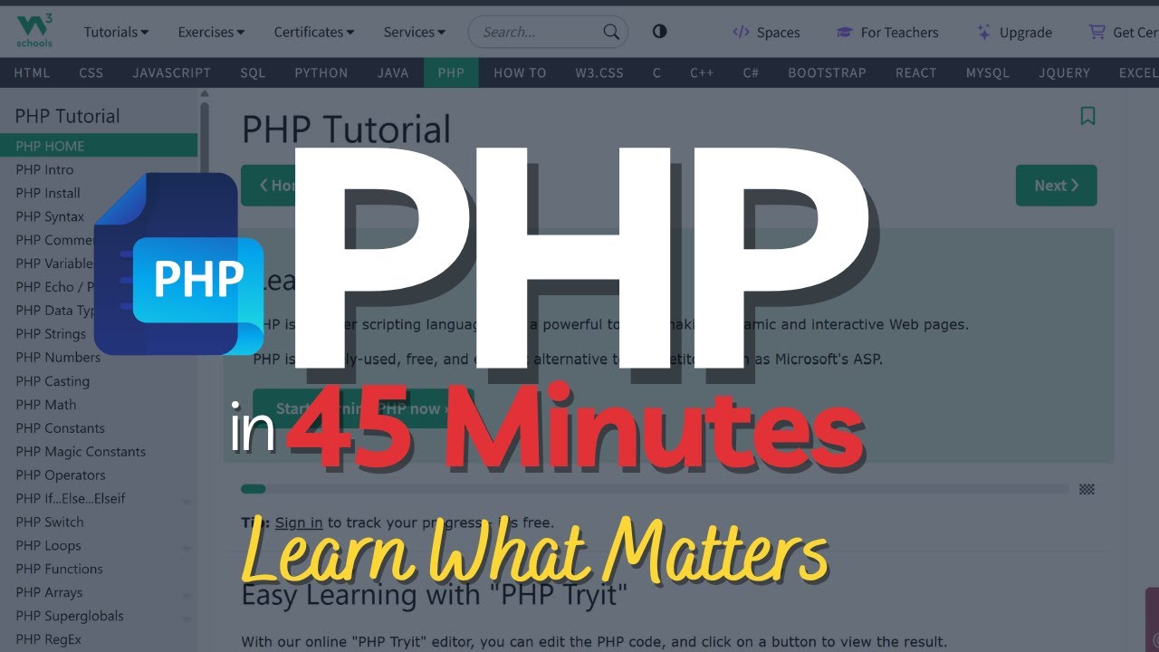 PHP Tutorial for Beginners: Learn PHP in 45 Minutes in 2025 | PHP Crash Course Master PHP Basics