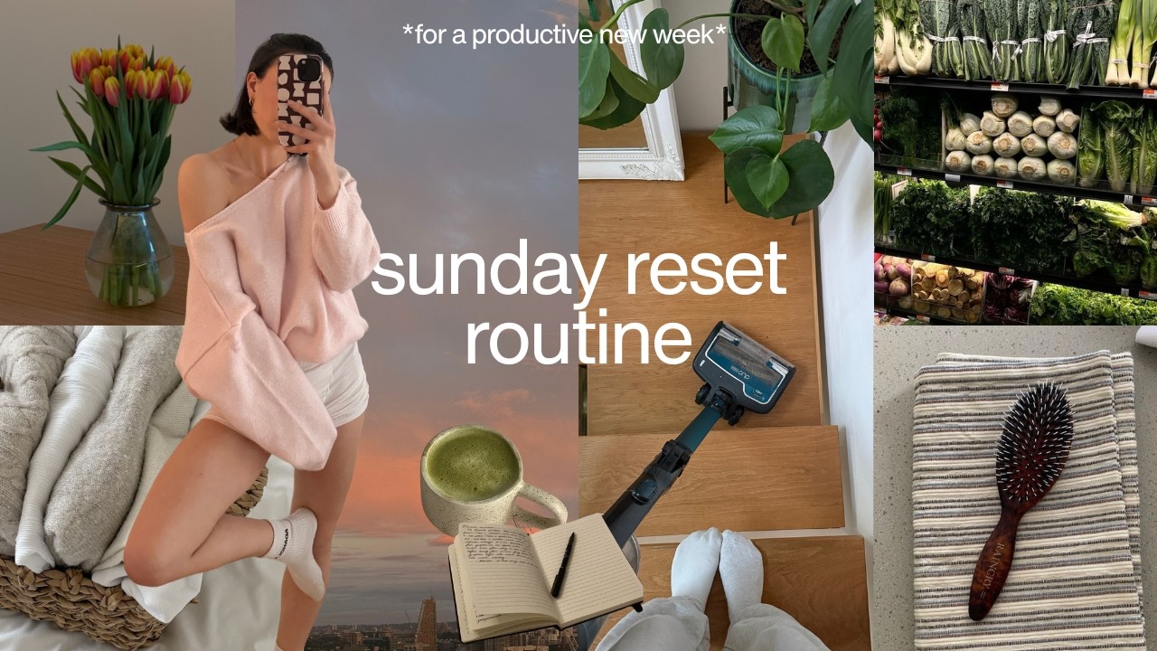 sunday reset routine 🎧 prep for a productive week, cleaning, self care