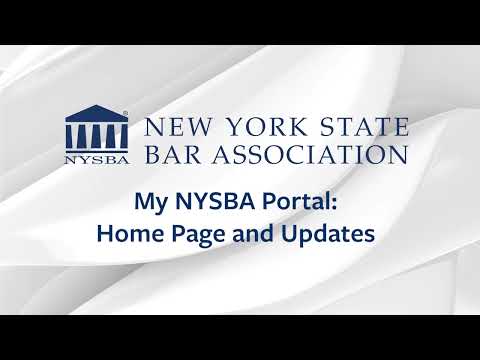 My NYSBA Portal: Home Page and Updates
