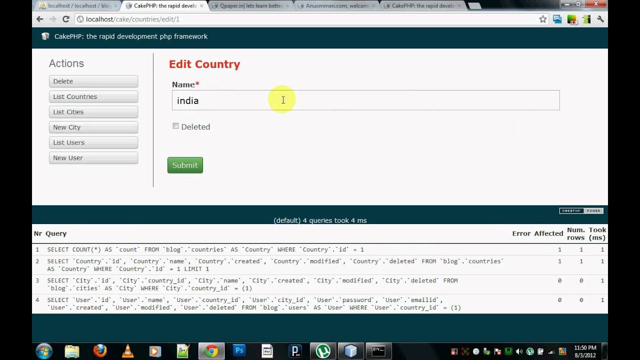 cakephp bake tutorial