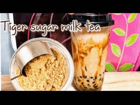 TIGER SUGAR,OKINAWA,BROWN SUGAR MILK TEA with pearls😋 #Cherry's kitchen