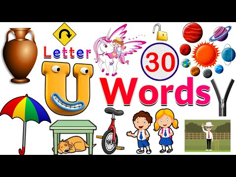 U for Umbrella/Letter U words for kids/Words starting with U/letter U words/U for Words/Alphabet U