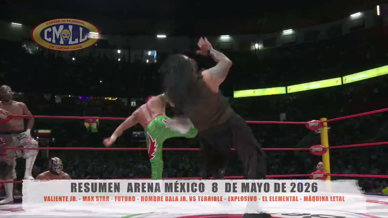 CMLL - SPACE TRAVELERS VS TERRIBLE-EXPLOSIVE-THE ELEMENTAL-LETHAL MACHINE/A. MEXICO/08-05-26