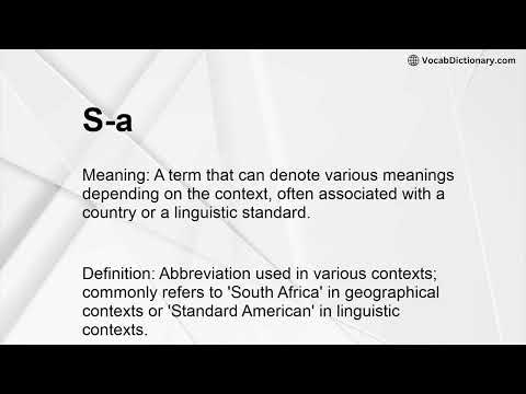 S-a Meaning