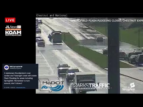 Flash Flooding in Springfield, August 5, 2022. MoDOT Travelers App camera, Chestnut and National