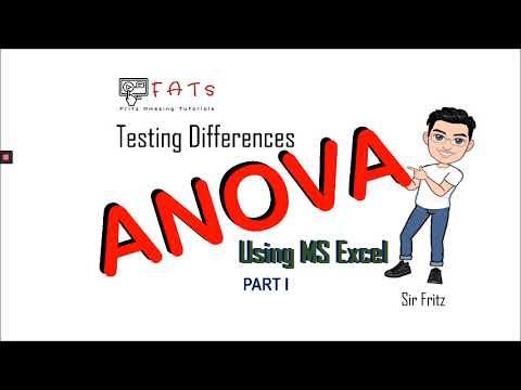 RV 9 - Performing ANOVA Test using MS Excel Part I