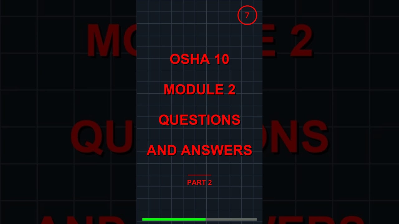 Osha 10 Module 2 Questions And Answers