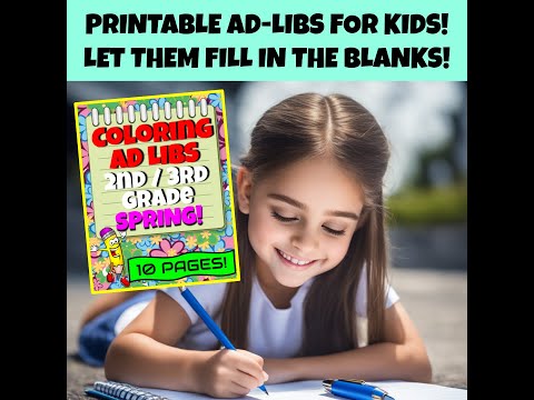 For Parents & Teachers: The Coloring Ad Libs! Easy To Print & Use!