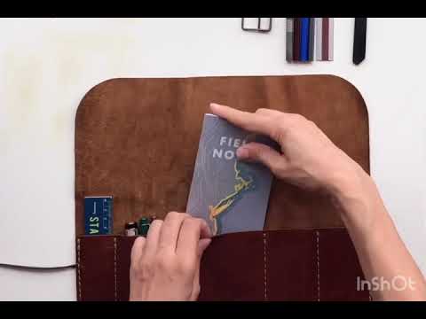 Leather Pen Pencil Roll