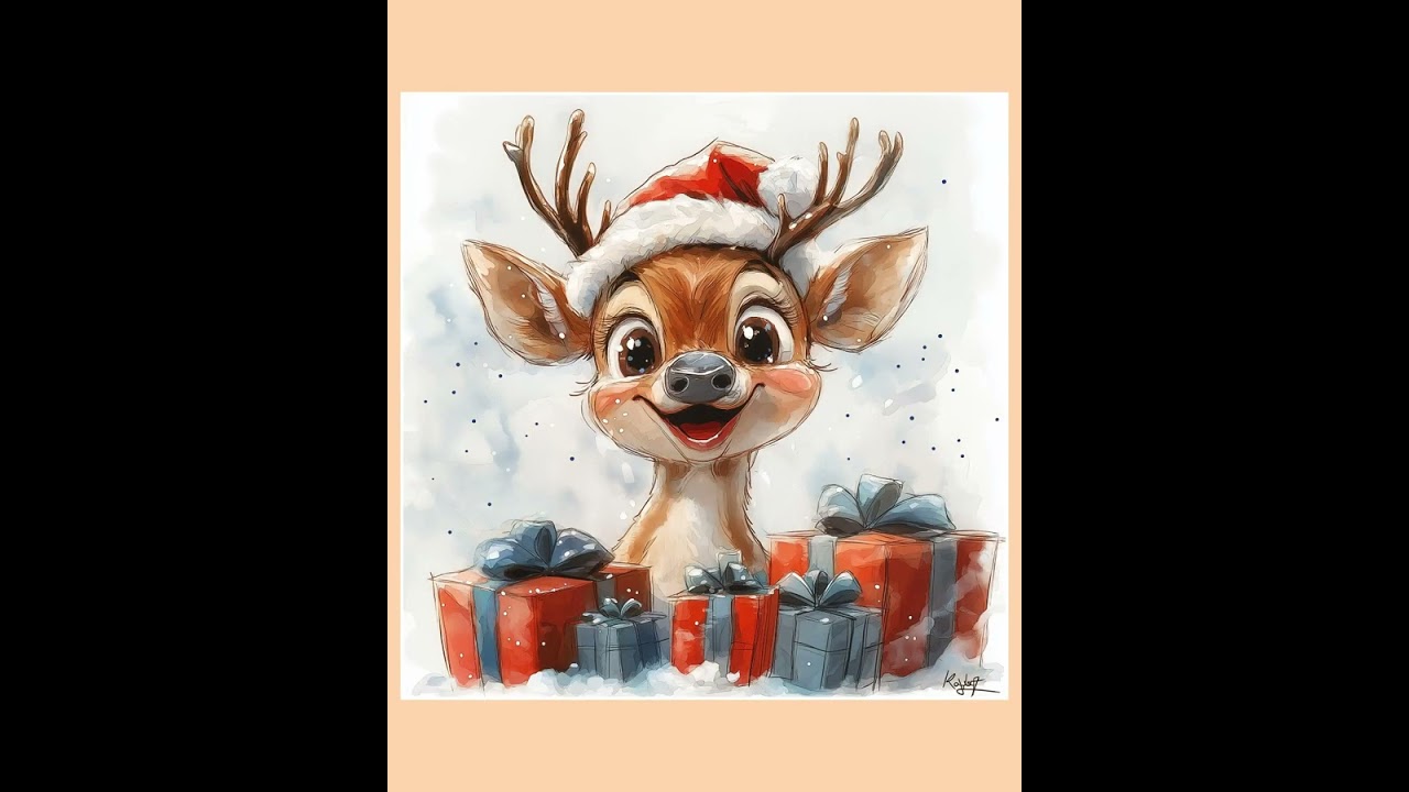 17 Watercolor Quirky Reindeer Clipart, Funny Reindeer PNG, Christmas Reindeer PNG, Junk Journal D...