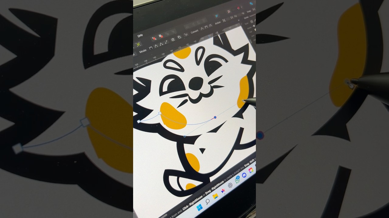 How i vector my sketch in affinity designer #vector #affinitydesigner #sketch #cat #mascot #art