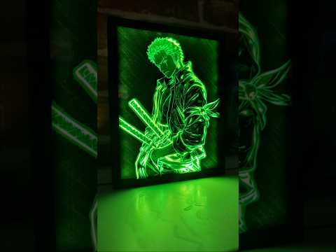 🖼️ RORONOA ZORO - ONE PIECE | NEON FRAME・ STL File for 3D printing・Cults
