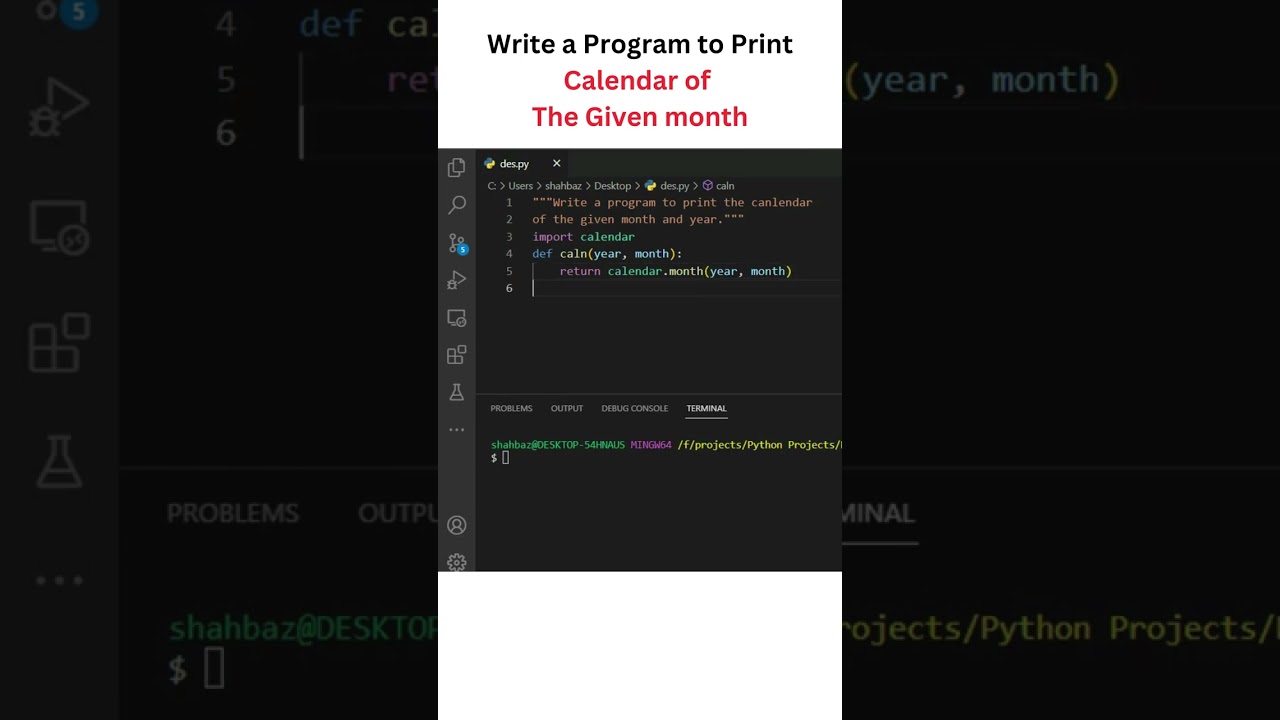 Python Tutorial: How to Print a Calendar in Python