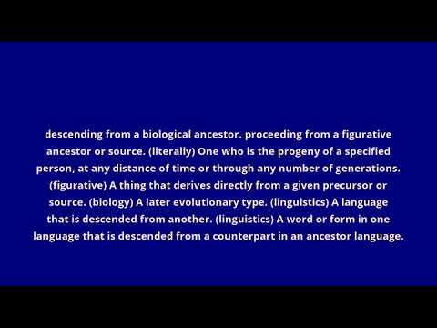 what is the meaning of descendant