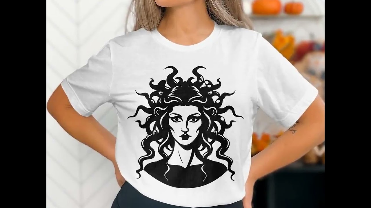Medusa Silhouette SVG, Greek Mythology Clipart, Gorgon Head Vector, Ancient Goddess Digital Cut File